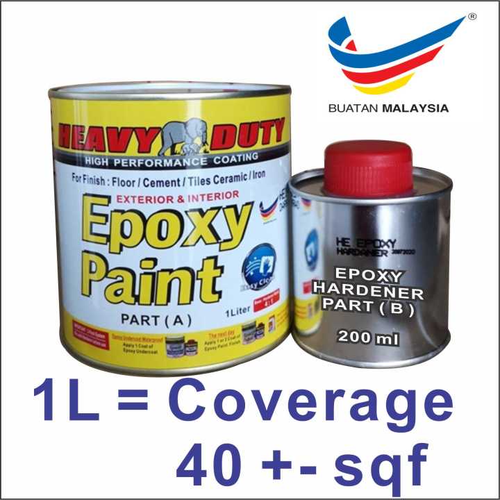 1 Liter EPOXY ( 1L HEAVY DUTY EPOXY PAINT ) Two Pack Epoxy Floor Paint ...