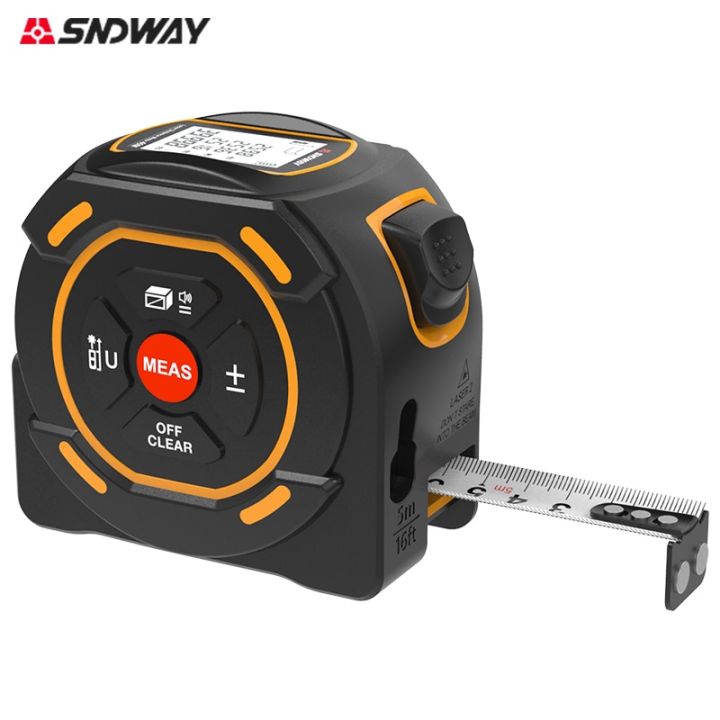 Sndway 2 IN 1 Laser Tape Measure Rechargeable Battery Laser Distance ...