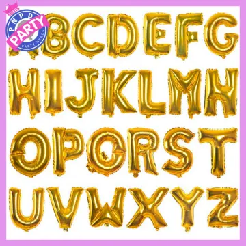 Gold foil letter balloons store