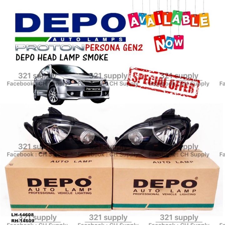 DEPO Persona Elegance / Gen2 Smoke Head Lamp LH & RH Headlamp Lampu ...