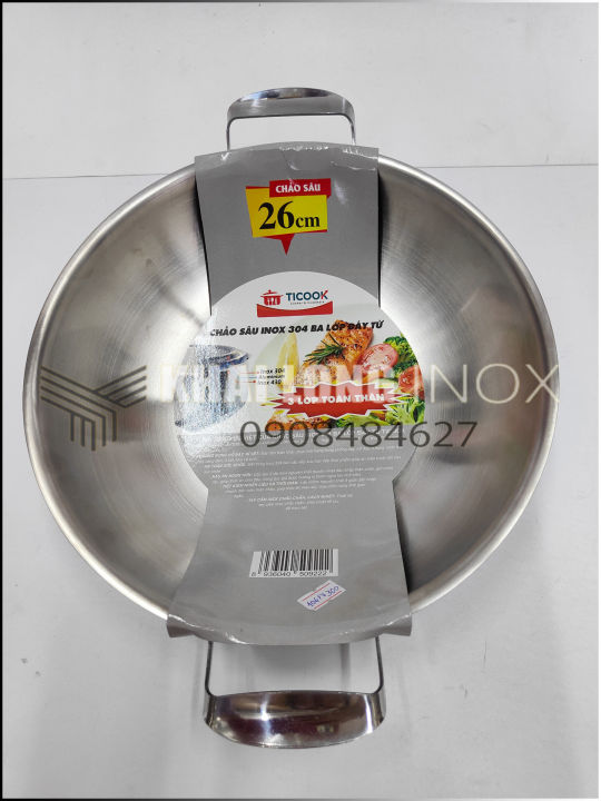 CHẢO SÂU INOX 304 3 LỚP ĐÁY TỪ TICOOK- DÙNG CHO MỌI LOẠI BẾP TÍNH NĂNG ...