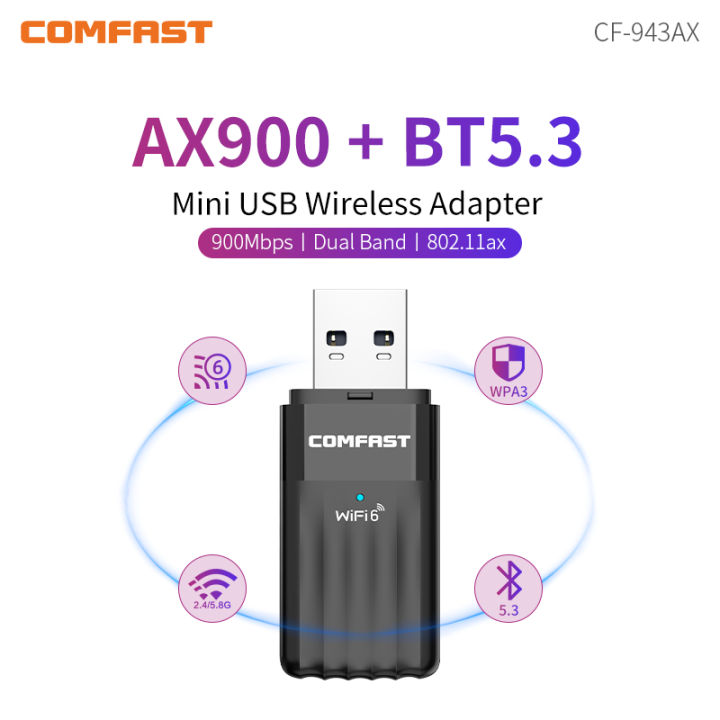 COMFAST AX900 6 Adapter 2.4G&5GHz 900Mbps adaptador BT5.3 Free-Drive ...