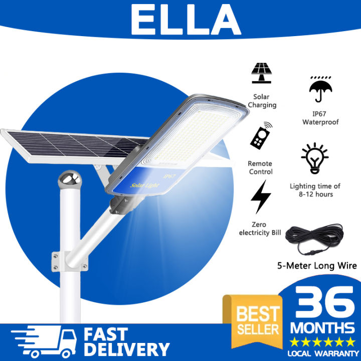 Ella High Quality heavy duty lampu Solar LED Outdoor Light lamp IP67 300W 200W 100W Waterproof ...