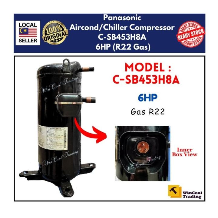Panasonic AirCond/Chiller Compressor 6HP (R22 Gas) Model : C-SB453H8A ...