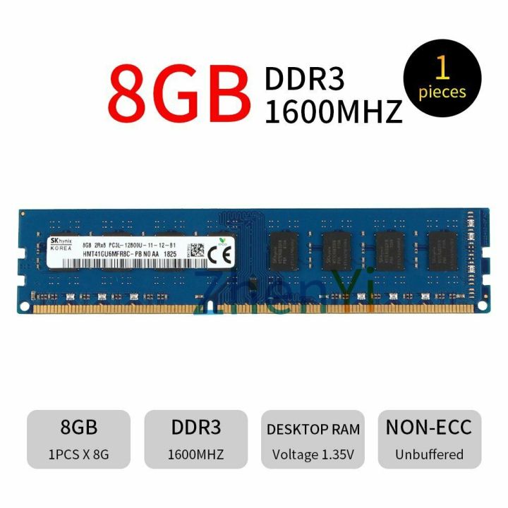 New For SK Hynix 8GB DDR3 1600MHz PC3L-12800U 1.35V 2Rx8 DIMM Desktop PC RAM Memory | Lazada