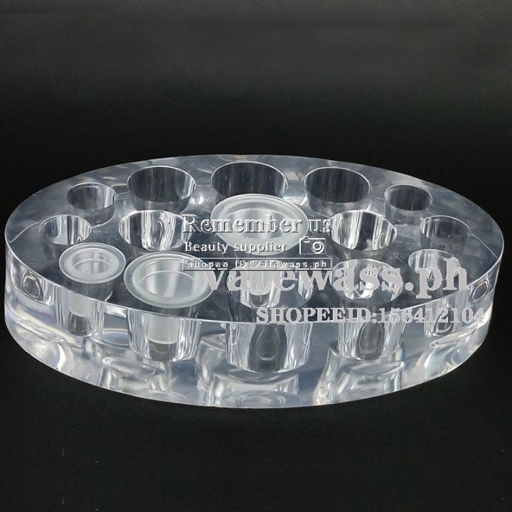 【Available】 Oval Clear Acrylic Pigment Cup Cap Rack Permanent Tattoo ...