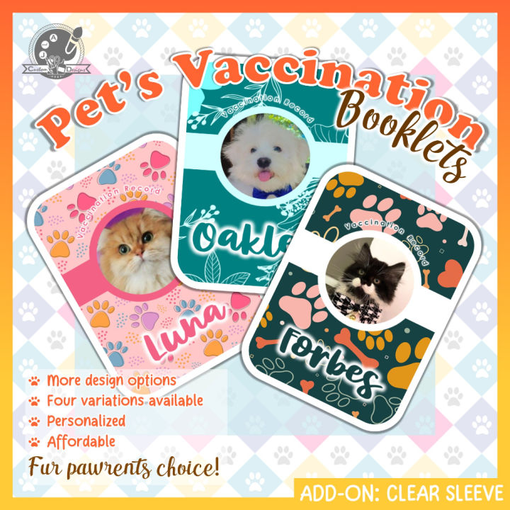 CUSTOMIZED Pet Vaccination Booklet (DOG or CAT) Health Record ...