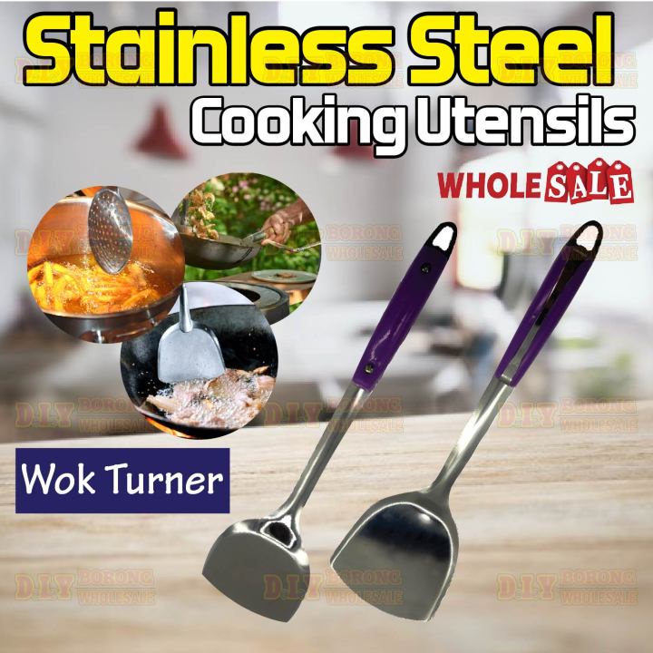 Stainless Steel Cooking Utensils Kitchenware Wok Turner | Lazada