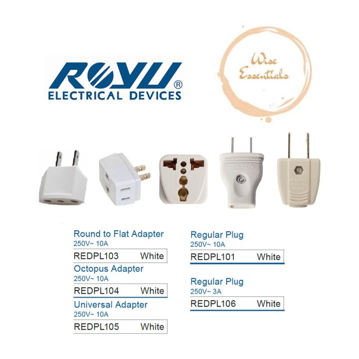 ROYU Adapter (Regular to Flat, Octopus, Universal Adapter, Regular Plug ...