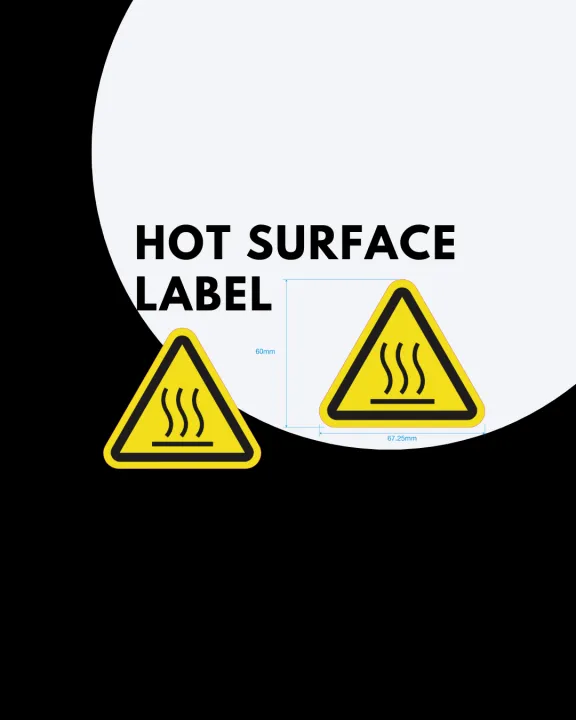 [SG] Hot Surface Self-Adhesive Warning Label. Visual Indication & Early ...