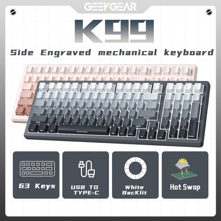 【DELIVER IN 3 DAYS】 ZIFRIEND K99 99 Keys Mechanical Keyboard Wired PBT ...