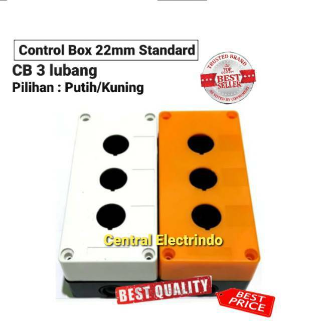 Control Box Push Button 22mm 3 Lubang Putih/Kuning. | Lazada Indonesia