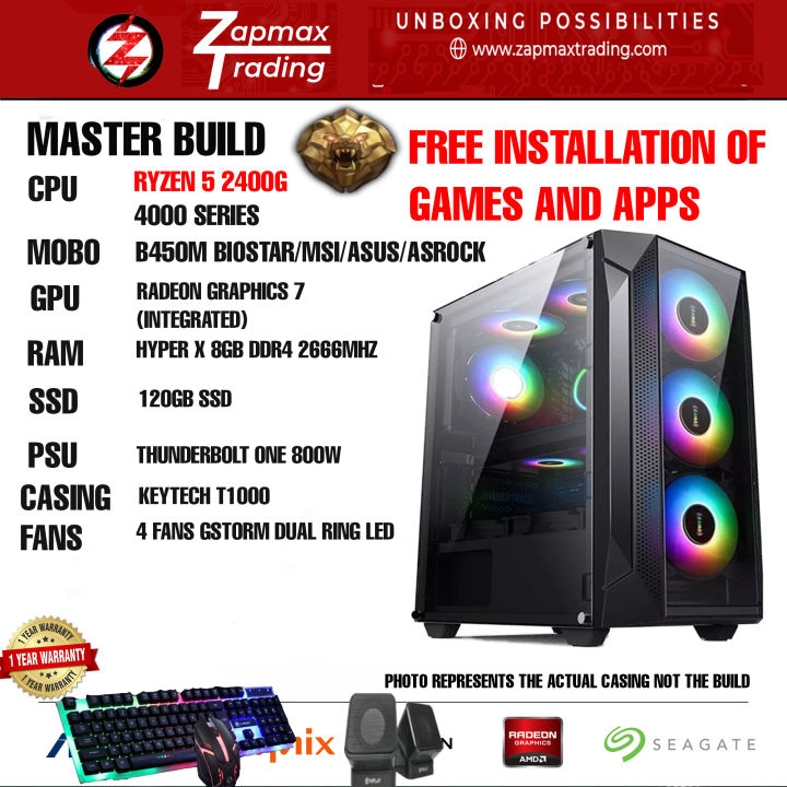 AMD RYZEN 5 2400G BUILD (BRAND NEW) / GAMING DESKTOP COMPUTER / WITH ...