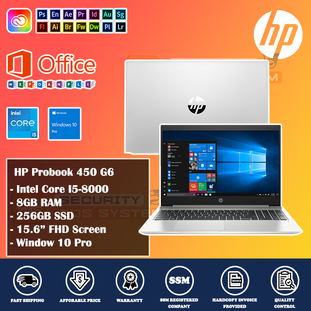 [REFURBISHED LAPTOP] HP Probook 450 G6 | I5-8th Gen | 8GB Ram | 256GB SSD | Lazada