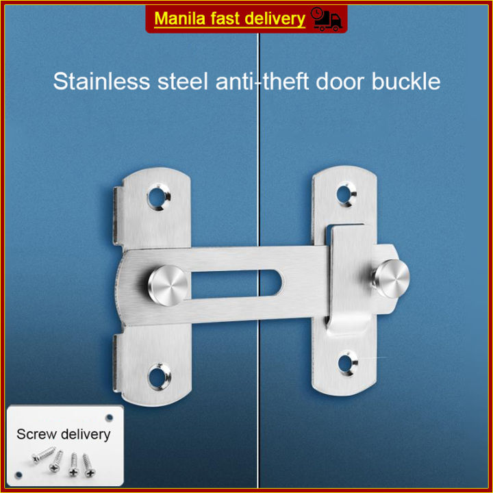 1Pcs 90 Degree Door Hasp Latch Lock Security Tools Clasp Stainless ...