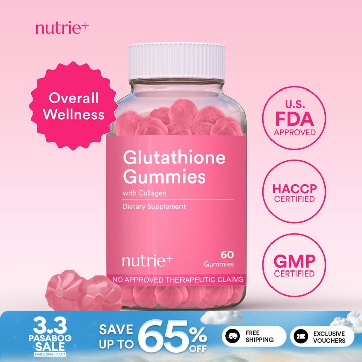 Nutrie Glutathione With Collagen Gummies 60pcs (Whitening Peptide ...