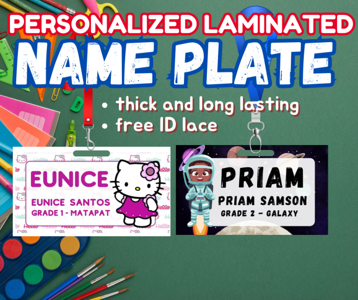 Laminated Name Plate / Name Tag with ID Lace affordable | Lazada PH