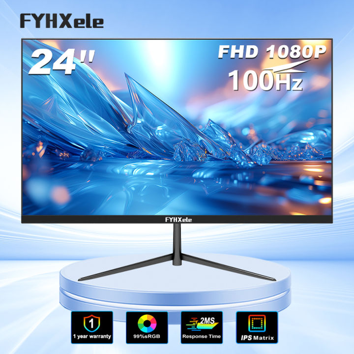 FYHXele pc monitor 24 Inch IPS 100Hz(support 75Hz) 1080P gaming monitor ...