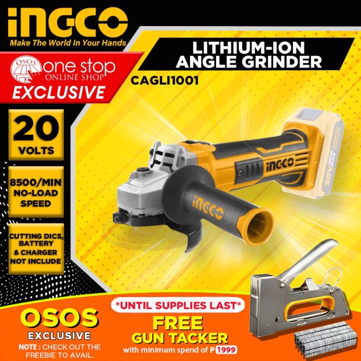 Ingco Original 20V Lithium-Ion Angle Grinder CAGLI1001 •OSOS• | Lazada PH