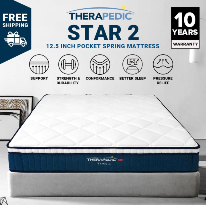 Therapedic USA "Star Two" 6 Layers Pocket Spring Mattress with Latex ...
