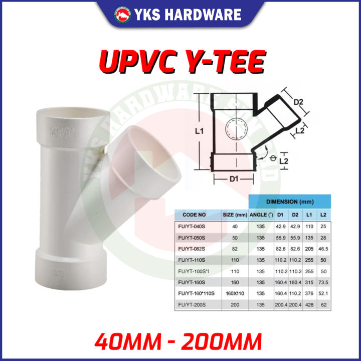 UPVC Y TEE - Pipe & Fittings System | Lazada