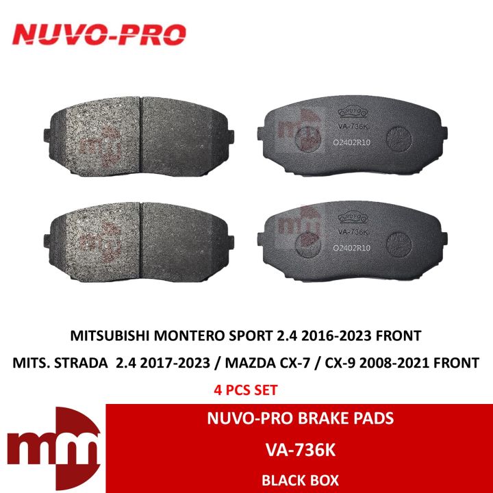 NUVO PRO Brake Pads for MITSUBISHI MONTERO SPORT 2.4 2016-2023 / STRADA ...
