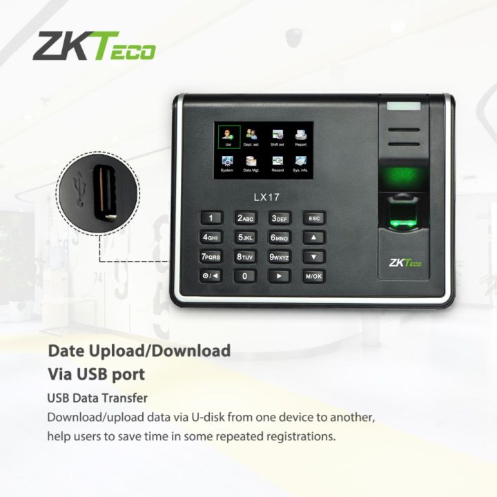 ZKTeco Fingerprint Attendance Machine Time Recorder Biometric Punch Card Bundy Clock Office ...