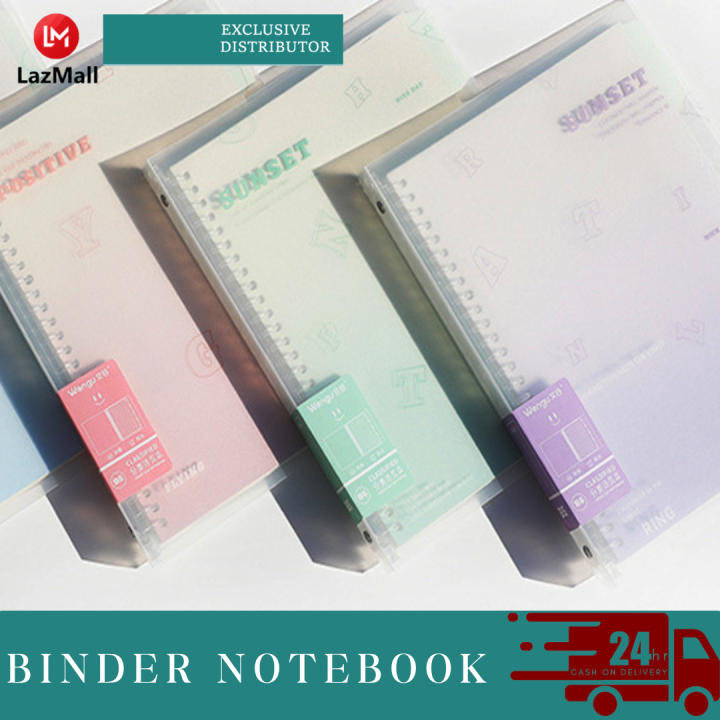 Wengu Loose-Leaf Transparent Binder Notebook Size A5 60 Sheets Random ...