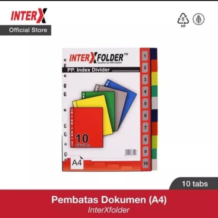 Index Divider A4 Inter X 10 Tab / Pembatas Binder Ordner | Lazada Indonesia