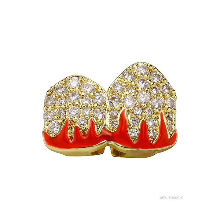 Rhinestone Setting Tooth Grill Teeth Caps Jewelry Cosplay Prop with Red ...