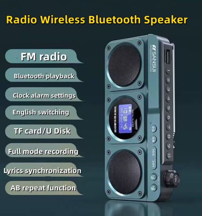 New Sansui F28 Retro Radio Wireless Bluetooth Speaker Mini Plug in ...