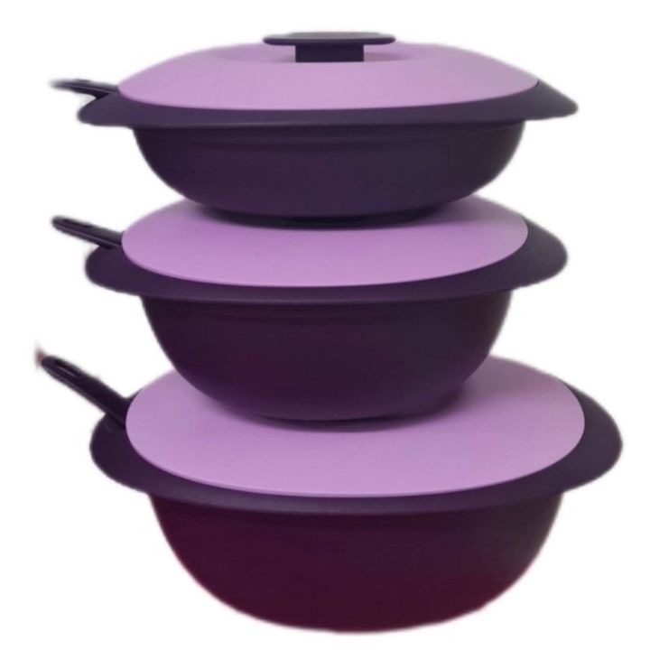 【COD】 Tupperware Purple Royale Blossoms Collection set of 3 | Lazada PH