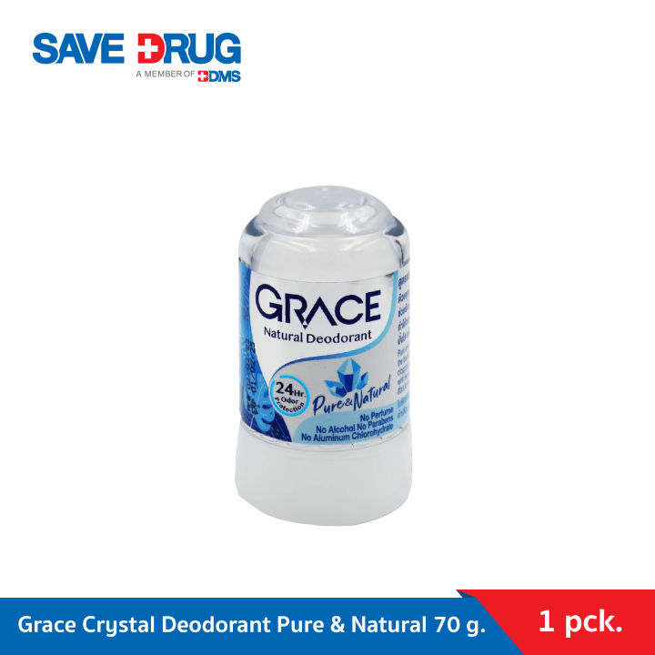 Grace Crystal Deodorant Pure & Natural 70 g (โรออนสารส้มระงับกลิ่นกาย ...