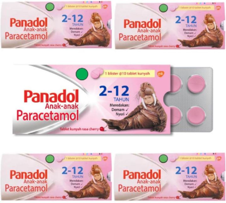 Panadol Anak-Anak Paracetamol Tablet 10 Tab Obat Demam Panas Anak dan ...
