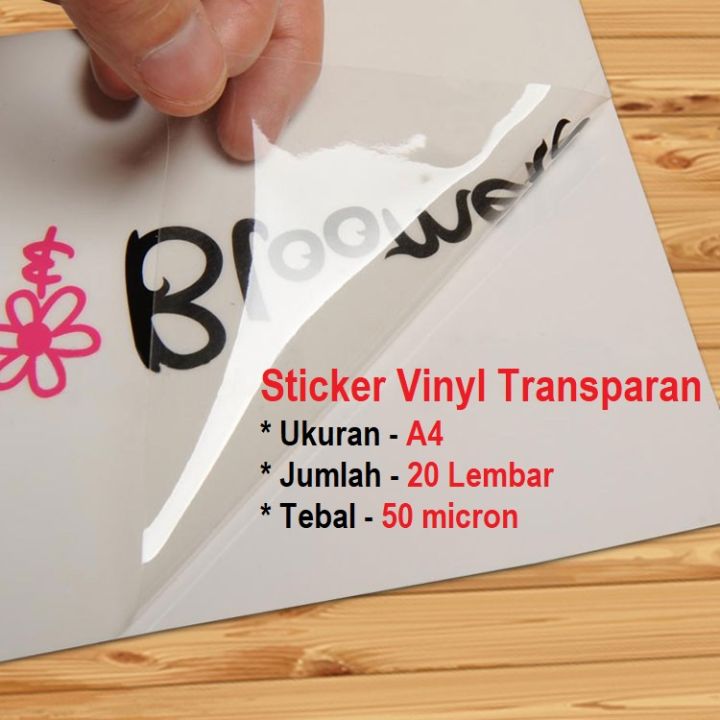 Sticker Stiker Vinyl Transparan Clear Bening A4 - 20 Lembar | Lazada ...