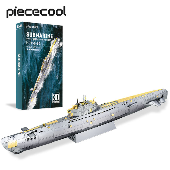 Piececool 3D Metal Puzzles for Adults, Military Submarine Metal Model ...