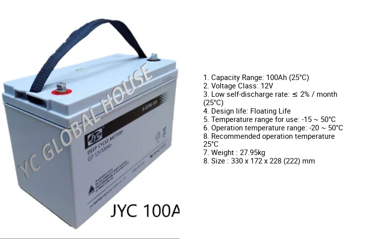 NPG JYC 100Ah Solar Gel type DEEP CYCLE Battery 100AH 12V For West ...