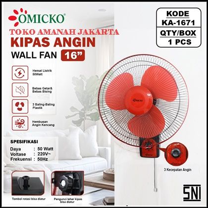 PROMO Wallfan omicko16 inch/kipas angin dinding omicko 16 inch KA-1671 ...