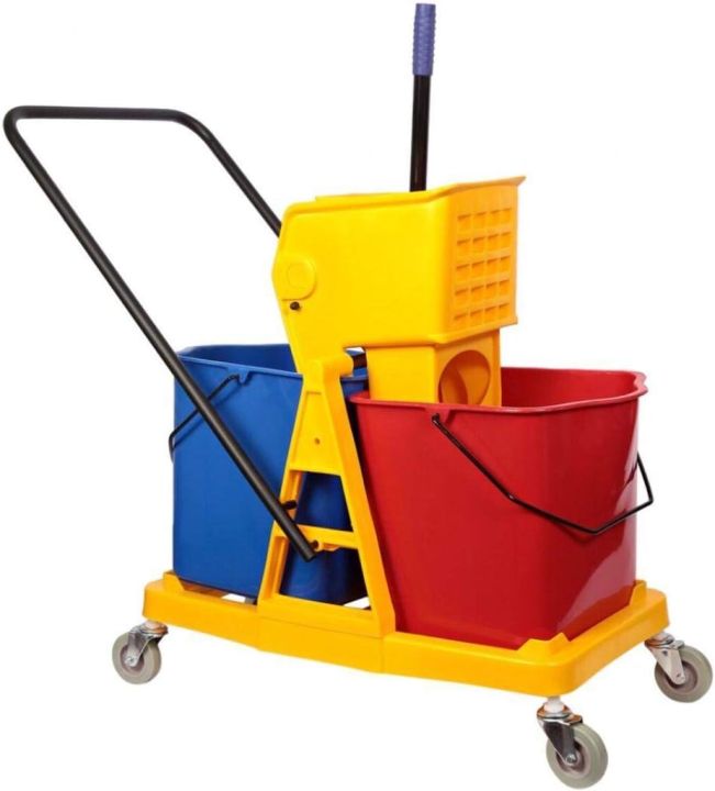 HAKI'S SHOP Double Mop Bucket with Wringer, Square Cleaning Bucket ...