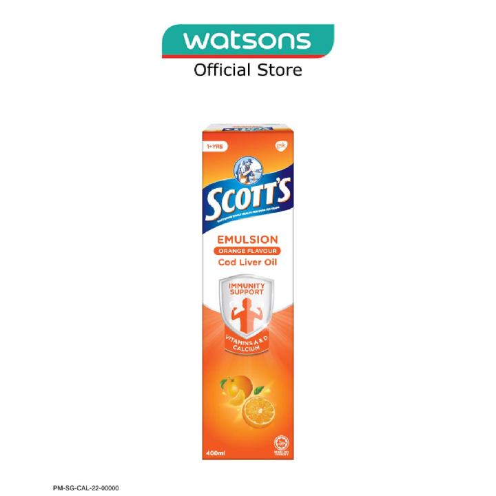 SCOTT'S Emulsion Cod Liver Oil for Immunity Support Orange Flavour ...