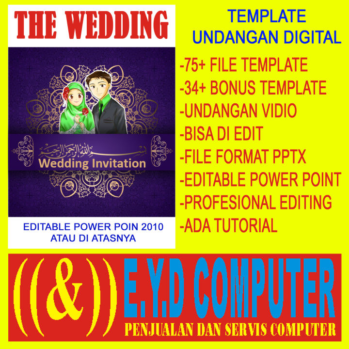 DESAIN TEMPLATE UNDANGAN DIGITAL VIDIO FORMAT PPT EDITABLE POWER POINT ...