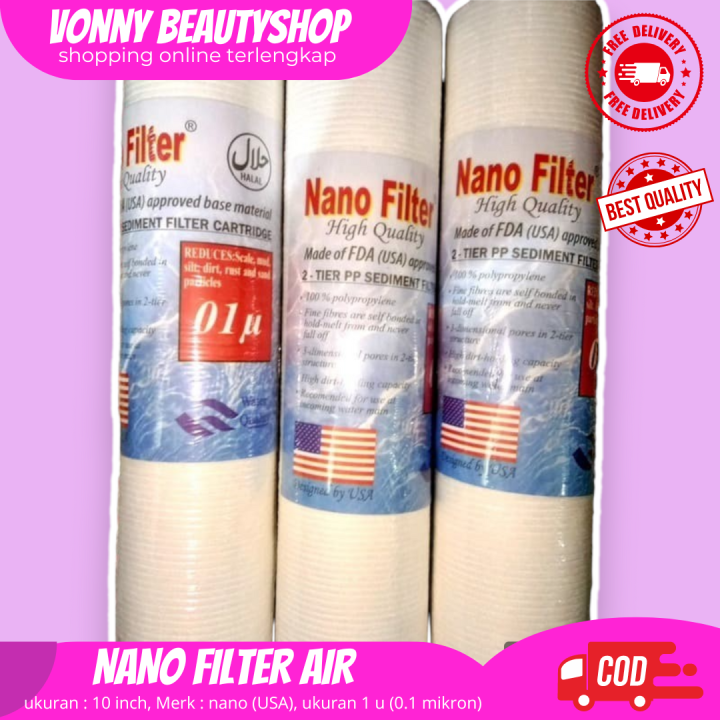 nano filter air water cartridge refill 10 inch ukuran 0,1 mikron 1 u ...