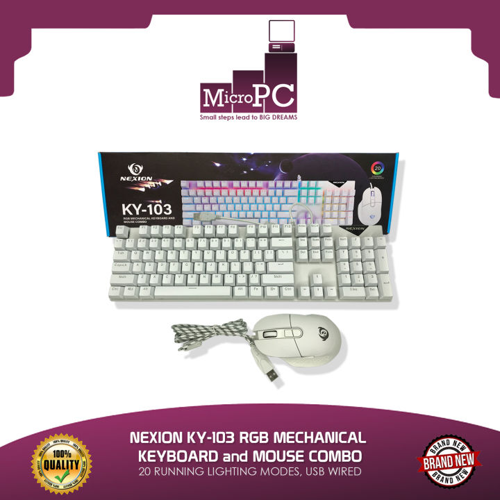 NEXION KY-103 RGB MECHANICAL KEYBOARD and MOUSE COMBO, 20 RUNNING ...