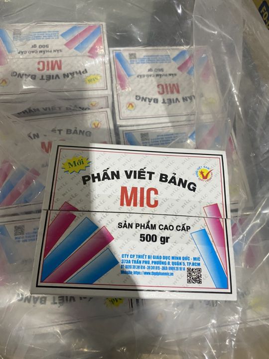 Hộp 100 Viên Phấn Trắng Bụi Thạch Cao MIC - 500g Và Bút Kẹp Phấn ( Màu ...