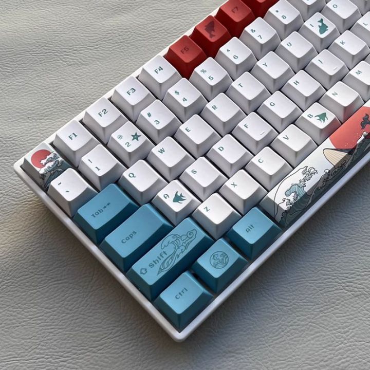 【Keycap Only】Coral Sea Theme Mechanical Keyboard Keycap 128 Keys Cherry ...