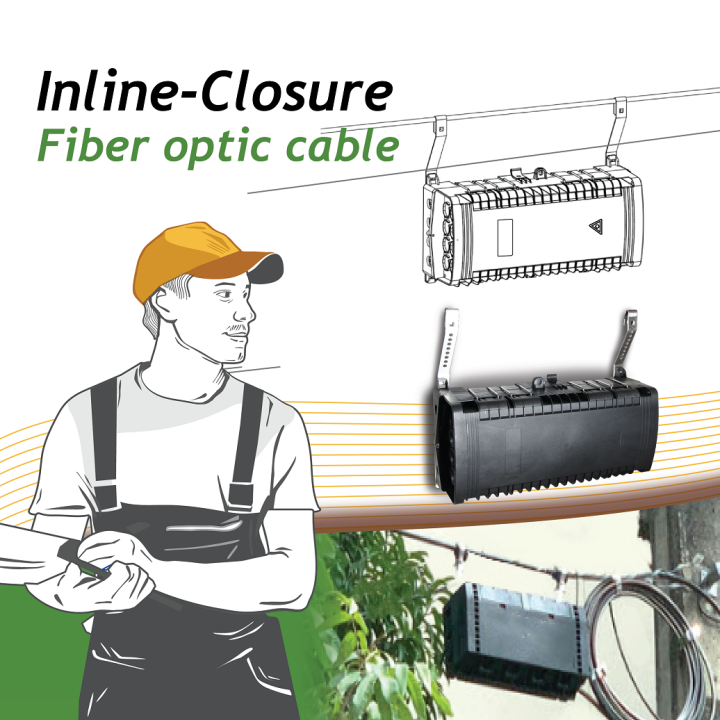 Closure fiber optic 48 Core Inline Clamp type (กล่องพักสายไฟเบอร์ ...