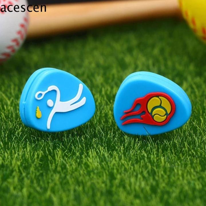 ACESCEN ลูกบอลขว้างลูกบอล แผ่นกันกระแทกสำหรับไม้เทนนิส ปาปารัซซี่สีดำ เปลวไฟแอลอีดี ตัวกันกระแทก ...