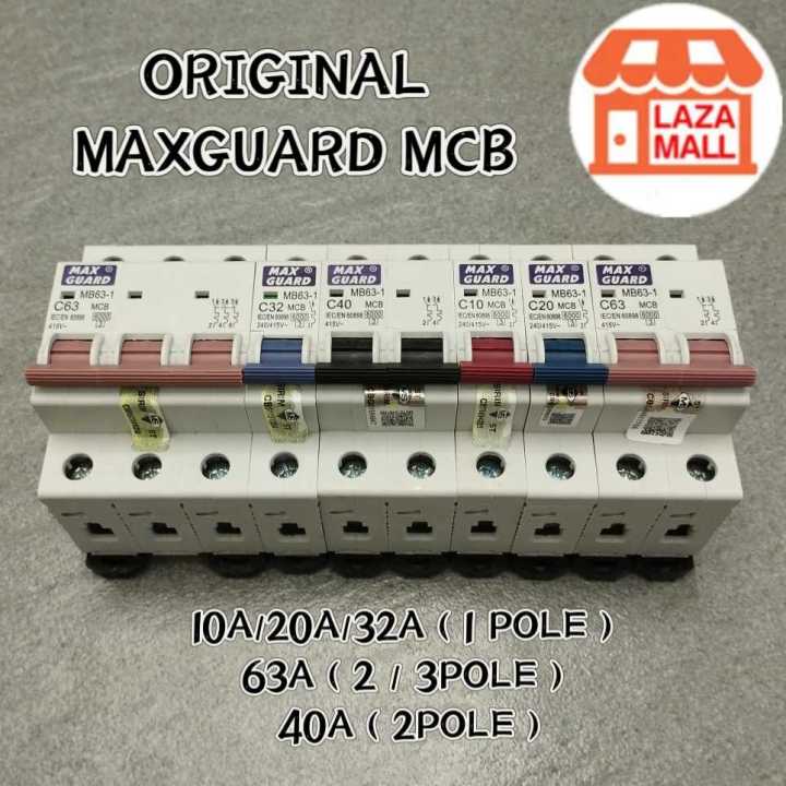 【SIRIM】 ORIGINAL MAXGUARD MCB 10A/20A/32A/63A SINGLE /3 PHASE Miniature Circuit Breaker 电表断路器 ...