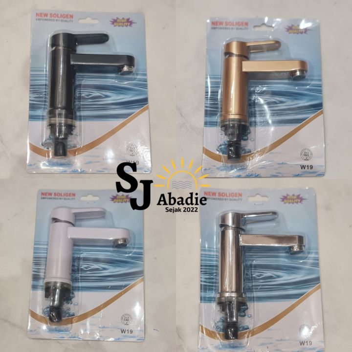 (1 PC) SOLIGEN Kran Keran Air Wastafel Krom W19 - 5401 Putih / Chrome ...