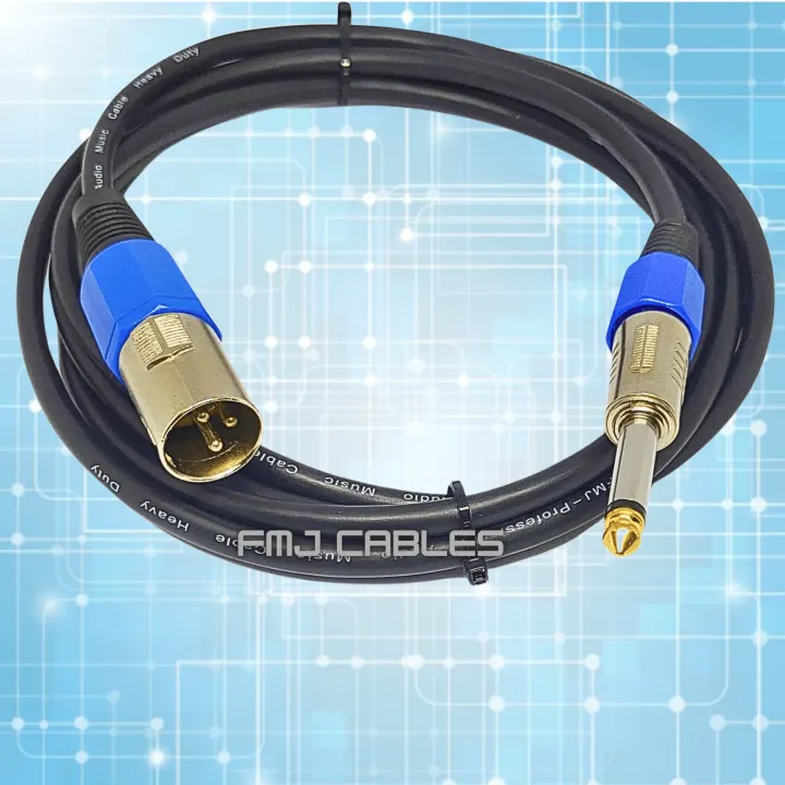 XLR Male to PL-55 Mono Cable Audio Mixer Cord HEAVY DUTY CABLE 0.5/1/3 ...